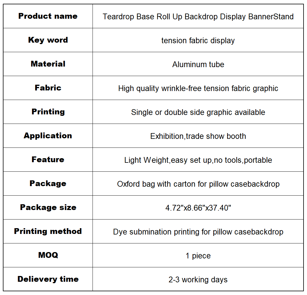Roll Up Banner Stand Fabric display Wall